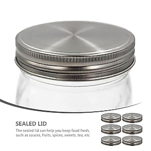 Yardwe Tiered Dessert Stand 6pcs Mason Canning Jar Lids Regular Mouth Reusable Leakproof Split-type Silver Lids with Silicone Seals for Food Storage Airtight Canning Jar Cap Cover