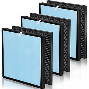 SOMEWAYTOP [3 Sets] Air Replacement Filter Set Compatible with HSP001 Air urifier Filters Smart True Air Clenaer for Home, H13 HEPA, HEPA Pre-Filter,Carbon and Pre-Filter 4 Stages Remove Odor