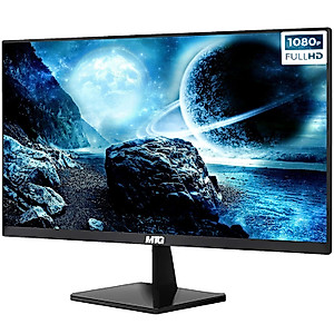 MTG 22 inch 1080p LED Desktop Laptop Monitor - Full HD, 75Hz, 3ms, VESA Mountable, HDMI, VGA, Bezel Less and Ultra-Light Sleek Thin Design, for Home and Office