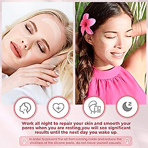 Syhood 12 Pieces Silicone Eye Wrinkle Pads Anti Aging Silicone Pads Reusable Reduce Skin Wrinkles Under Eye Patches Cleavage for Mouth and Eyes(Transparent)