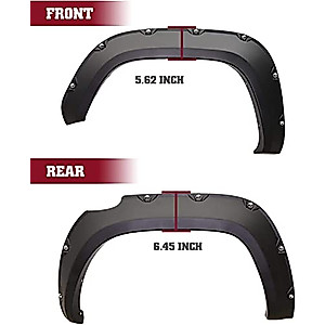 TAC Fender Flares Cover Compatible with 2016-2023 Toyota Tacoma Truck Off-road 4pcs Matte Black Smooth Front & Rear Pocket Rivet Style Pickup All Beds (Single Rear Wheel only)
