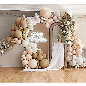 Double Stuffed White And Beige Balloons Garland Blush Ivory Apricot Balloons Cream White Sand Balloons Arch Kit For Boho Party Baby Shower Netural Gender Reveal Birthday Baptism Decorations