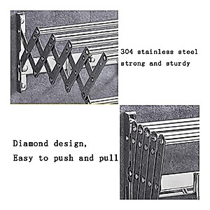 XMCX Extendable Folding Drying Rack Wall Mounted Laundry Dryer Clothes Airer Bath Towel Rack Huge Capacity Bathroom Bar Space Saver Away Racks Easy Storage (Size : 90cm/35.4in)