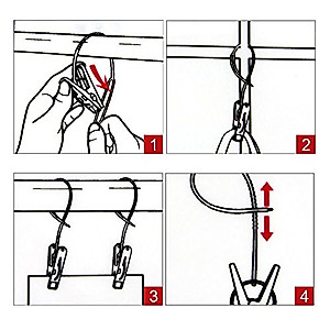 JCBIZ 24Pcs Clothes Peg Clip Pins,Multicolor Rope Clip Hanging Clothes line Windproof Hanger Sock Clothes Drying Peg PP Plastic Clips Hooks