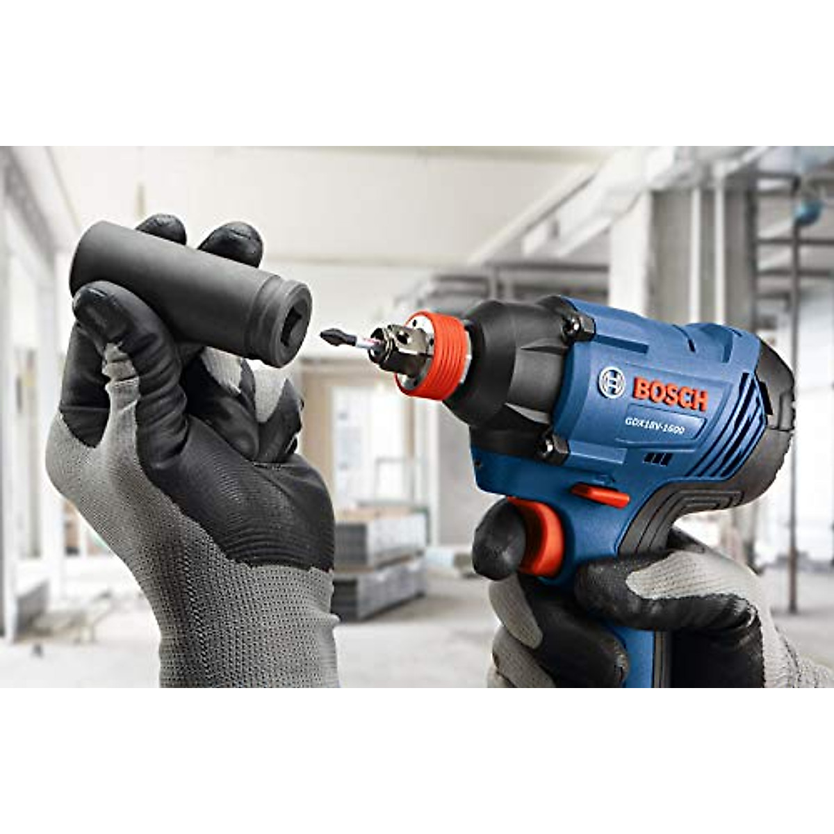 BOSCH GDX18V-1600B12 18V 1/4 In. and 1/2 In. Two-In-One Bit/Socket Impact Driver Kit