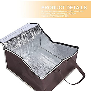 Insulated Food Delivery Bags Grocery Pizza Tote Bag Aluminum Foil Pouch Foldable Heavy Duty Storage Container for Hot and Cold Food Restaurants Catering (Coffee), 44x44cm (4117DMUO48VM917K6OYE)