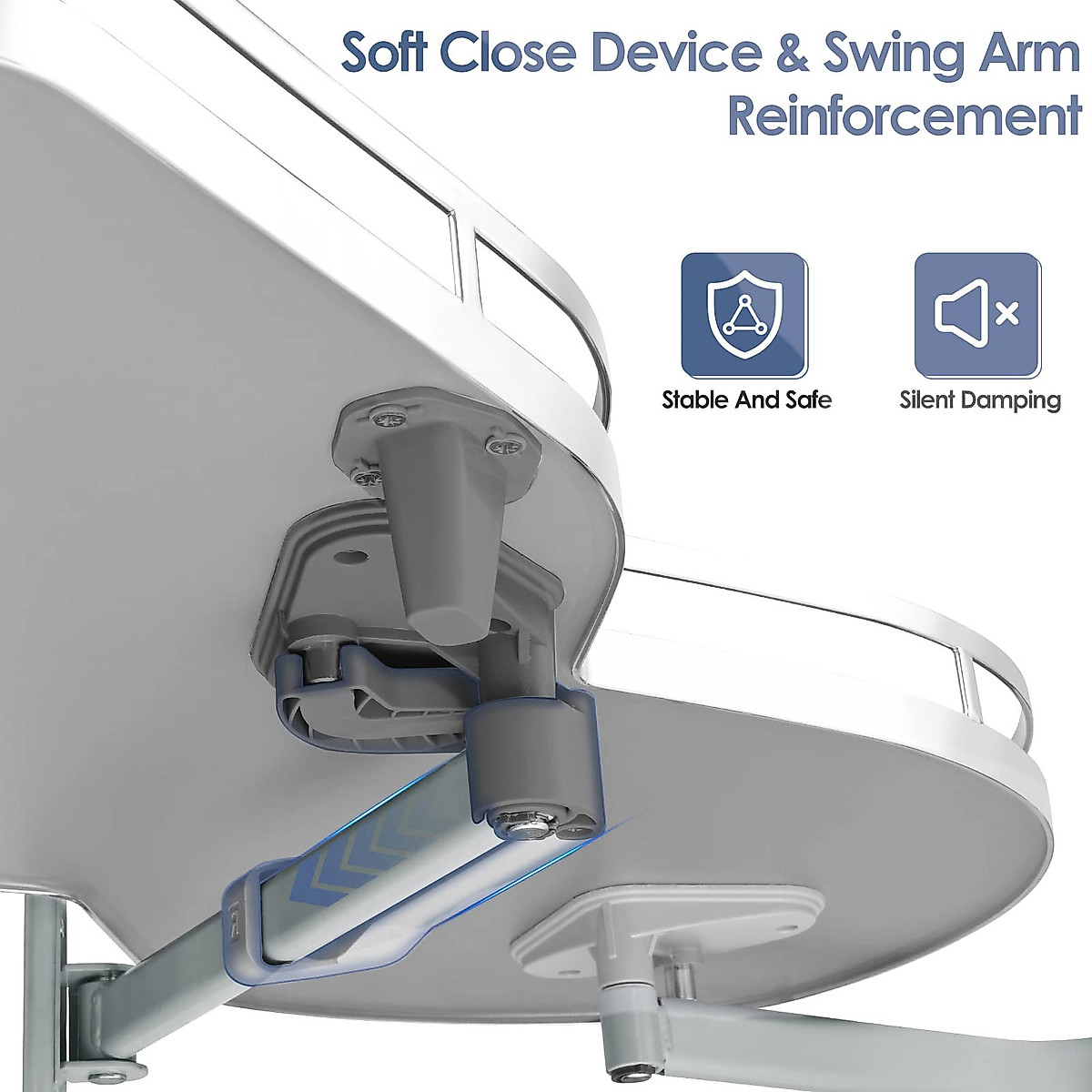 LIVOSA 36" Kitchen Corner Cabinet Blind Pull Out Organizer with 2 Non-slip Tiers Swing Tray and Soft Close, Right Handed Open, White