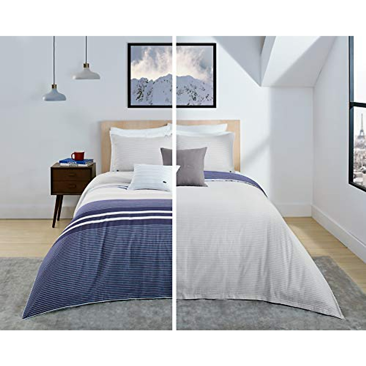 Lacoste Smash Cotton Comforter Set, Blue, Full/Queen