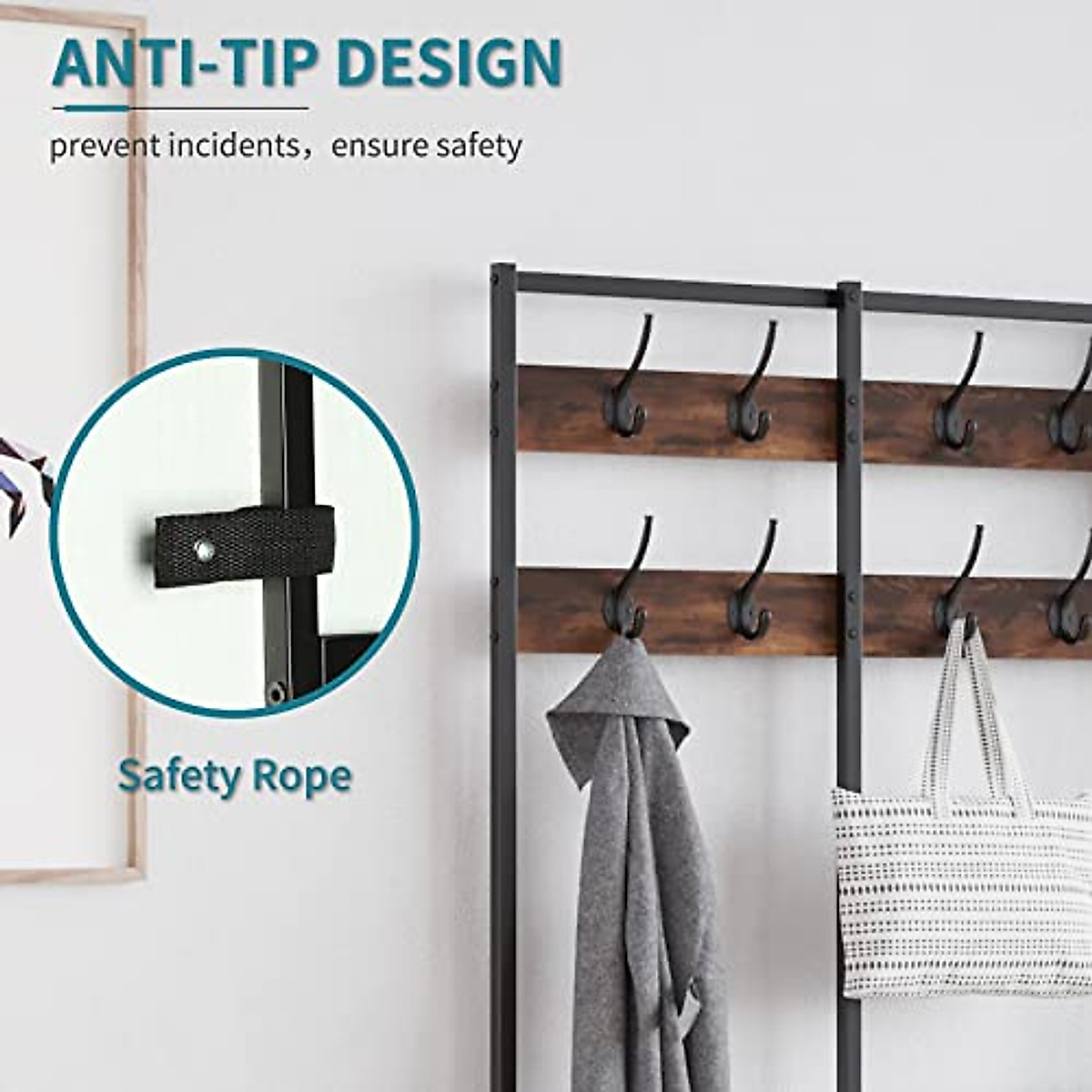 LUMTOK 8 Drawer Dresser, Chest of Drawers for Bedroom Living Room, Entryway, Fabric Storage Chest for Closets (Rustic Brown)