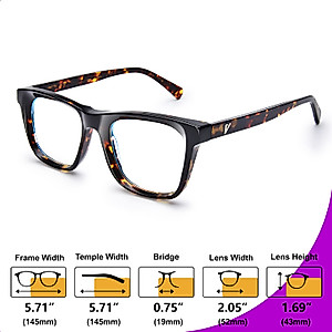 VISOONE Acetate Blue Light Blocking Glasses Square with Anti Glare for Computer Women and Men BONA