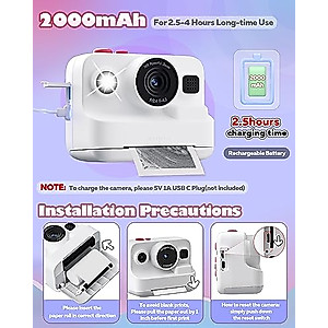 Kids Camera Instant Print, MEETRYE Instant Print Camera for Kids 4-14 Year Old, Christmas Birthday Gifts Digital Camera Toy for 5 6 7 8 9 10 Year Old Girls Boys Toddlers