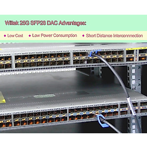 25GbE SFP28 DAC Twinax Cable 0.5M, 25GBASE-CR SFP28 Direct Attach Copper Cable, Compatible for Cisco SFP-H25G-CU0.5M, Ubiquiti, Mikrotik, Netgear, Supermicro, Open Source Switches