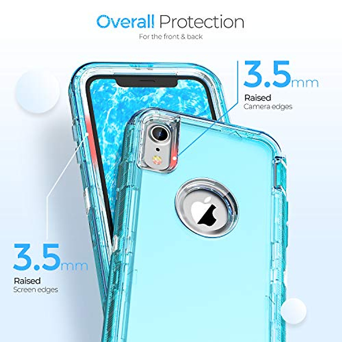 ORIbox Case Compatible with iPhone XR Case, Heavy Duty Shockproof Anti-Fall clear case
