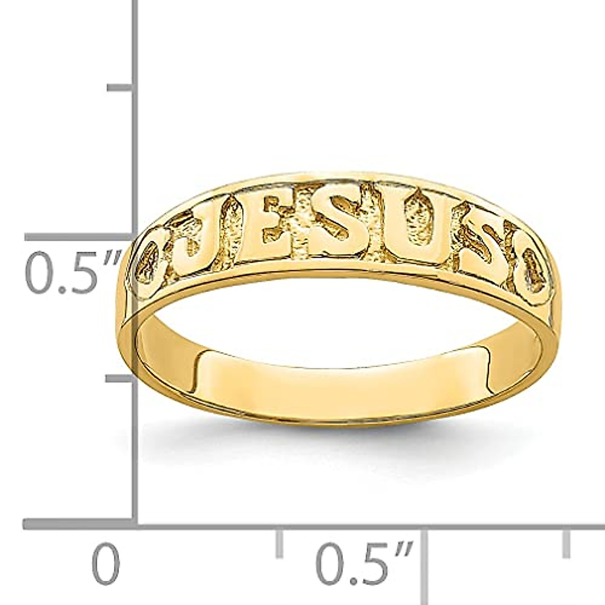 IceCarats 14K Yellow Gold Jesus Christ Heart Love Religious Ring Christian Faith Band Size 7