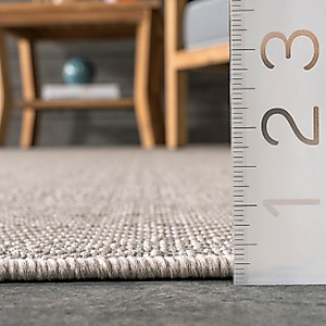 nuLOOM 7' x 9' Outdoor Performance Area Rug, Stain Resistant, Weather Resistant, High Traffic, Patio, Balcony, Outside, Paloma Grey