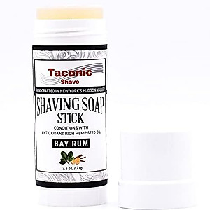 Taconic Shave Shaving Soap Stick with Antioxident Rich Seed Oils for a smooth shave (Bay Rum)
