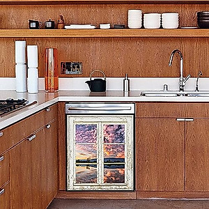 Dishwasher Magnet Cover Dramatic Pink Clouds Reflection Magnetic Refrigerator Stickers Decorative Appliance Cover Fridge Panels Metal Door Garage 23x26in