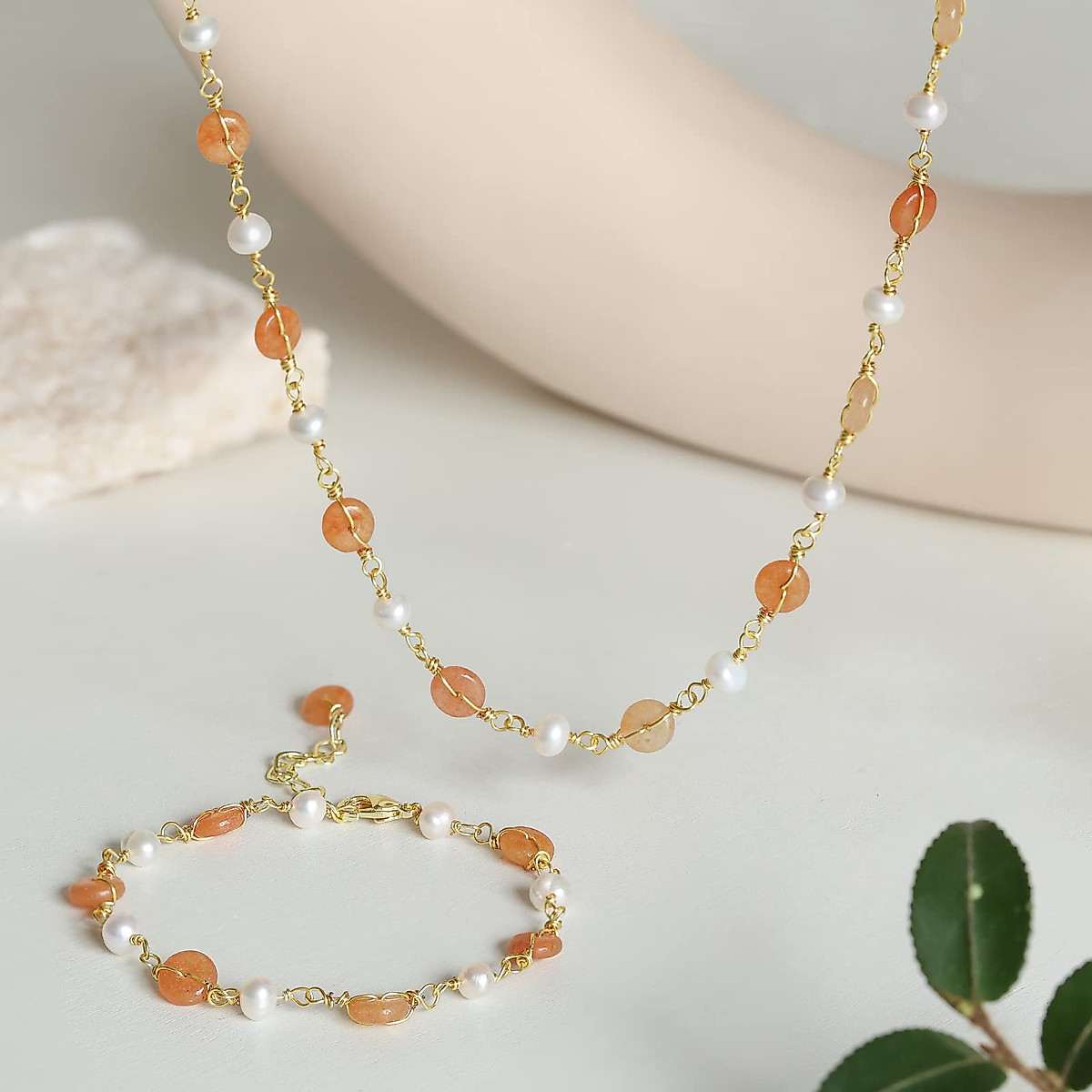 DAUMIER Tourmaline Rubellite Charm Bracelet for Women Natural Freshwater Pearl Hand Chain 8inch Adjustable Good Luck Jewelry Birthday Gift for Her