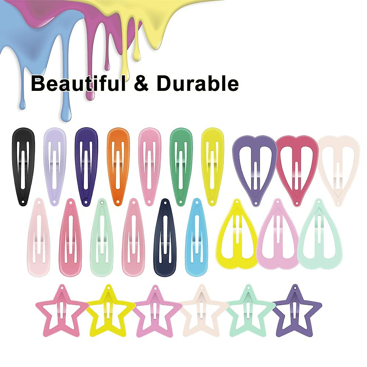 Snap Hair Clips, ECADY Non-slip Hair Barrettes for Girls, Women, Toddlers, Kids