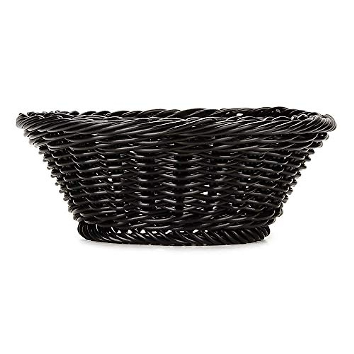 G.E.T. Enterprises Black 9.5" Round Basket, Break Resistant Dishwasher Safe Polypropylene Designer Polyweave Baskets Collection WB-1501-BK (Pack of 1)