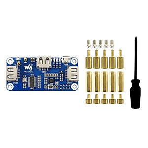 waveshare PoE Ethernet/USB HUB HAT Expansion Board for Raspberry Pi Zero/Zero 2 W/W/WH, with 1 RJ45 10/100M Ethernet Port, 3 USB Ports Compatible with USB2.0/1.1,802.3af-Compliant