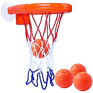 OBTANIM Bathtub Fun Basketball Hoop Balls Set Bathroom Shooting Game Toy for Toddler Kids Children Baby Bath Tub
