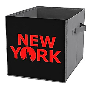 New York City Collapsible Storage Bins Basics Folding Fabric Storage Cubes Organizer Boxes with Handles