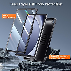 ZtotopCases for Samsung Galaxy Tab A9 8.7 Inch 2023, Rugged 2-Layer Case with Built-in Screen Protector & Kickstand, Shockproof Full Body Protective for Samsung A9 Tablet(SM-X110/X115/X117), Black