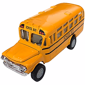 ArtCreativity Diecast Yellow School Bus for Kids, 4.75 Inch Classic School Bus Toy with Pullback Mechanism, Durable Diecast Metal, Party Favors, Best Birthday Gift for Boys and Girls