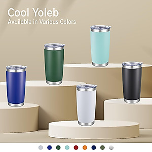 Cool Yoleb 20 oz Tumblers Bulk Stainless Steel Tumbler with Lid Double Wall Vacuum Insulated Coffee Mug 20oz Powder Coated Cup for Hot and Cold Drinks (Black, 12 pack)