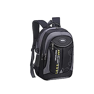 KUJIAPIN School Backpack Primary Middle Schoolbag Backpack for Teens Bookbag Black