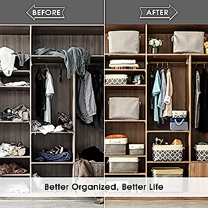 TheWarmHome Storage Bins -Small Storage Baskets for Organizing Shelves, Fabric Storage Cubes Closet Organizer for Home Closet Shelf Nursery Baby Toy Laundry Organization, Grey Decorative Gift Basket