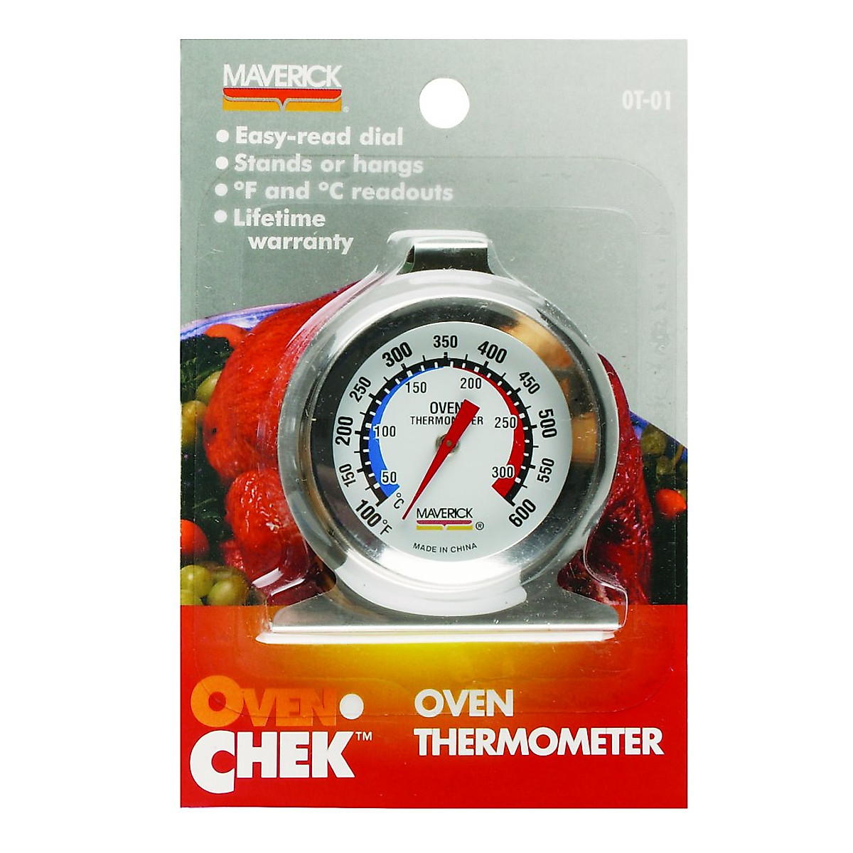 Maverick Housewares Redi-Chek Oven Thermometer, Silver