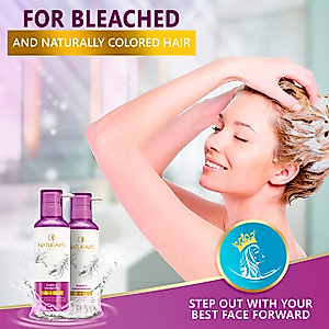 Purple Shampoo and Conditioner Set - Sulfate Free Toner for Grey, Bleached, Silver and Blonde Hair - No Brass or Yellow Highlights - Moisturizing Salon Grade