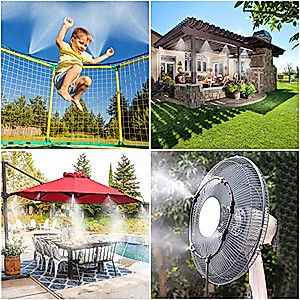 Diivoo Misters for Outside Patio 50FT, Misting System for Cooling Outdoor, Water Mister with 15 Brass Mist Nozzles, DIY Mister System for Cooling Patio, Garden, Greenhouse, Trampoline, BBQ Party