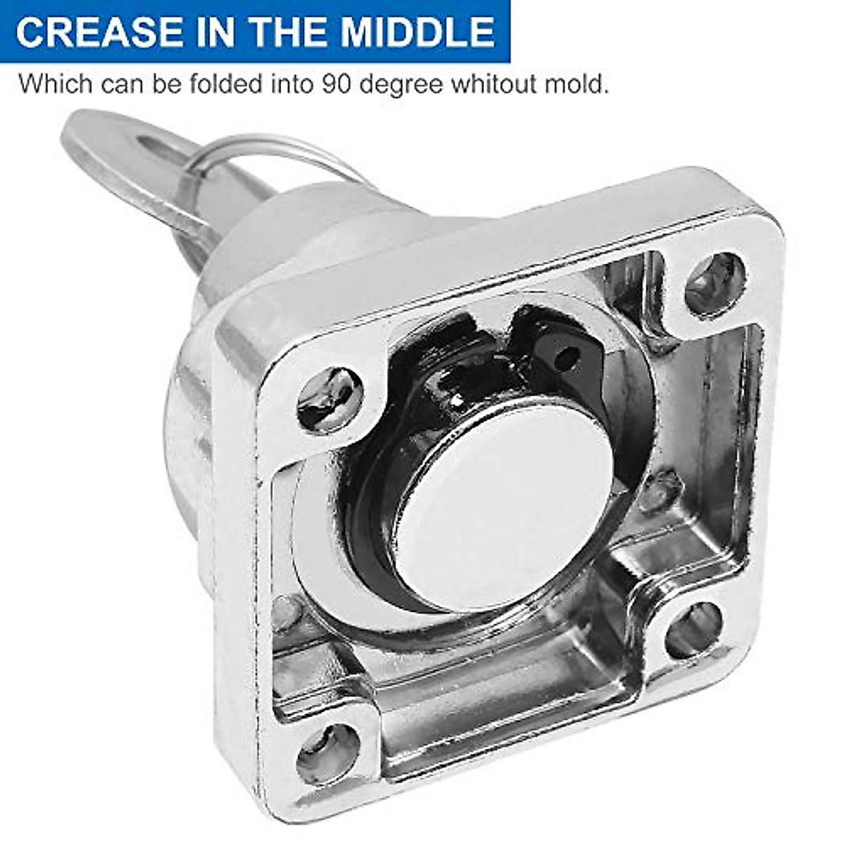 4 Pack Keyed Hasp Latch Lock 4 x 1-5/8 inch Twist Knob Keyed Locking Hasp for Small Doors, Drawer, Cabinets and More, Stainless Steel Chrome Plated Hasp Lock with Keys