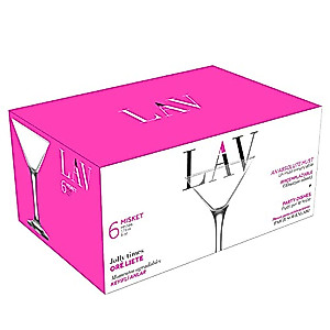 lav Martini Glasses Set of 6 - Martini Cocktail Glass Set 6 Oz - Cosmopolitan Glasses for Elegant Cocktails - Classic Cocktail Glasses with Chic Design for Home Parties - Made in Europe