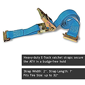 DC Cargo Mall ATV Wheel Chock & Strap Kit | Trailer Tie Down System for ATV’s, UTV’s, & Mowers