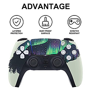 PlayStation 5 Digital edition version sticker protective cover, Northern Lights ps5 controller protective shell (compatible with ps5 Digital edition)