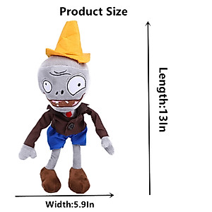 Suyudian 12" 1 PCS PVZ Plant and Zombies Plush Brown Coat Toys Stuffed Soft Doll Roadblock Conehead Zombie New