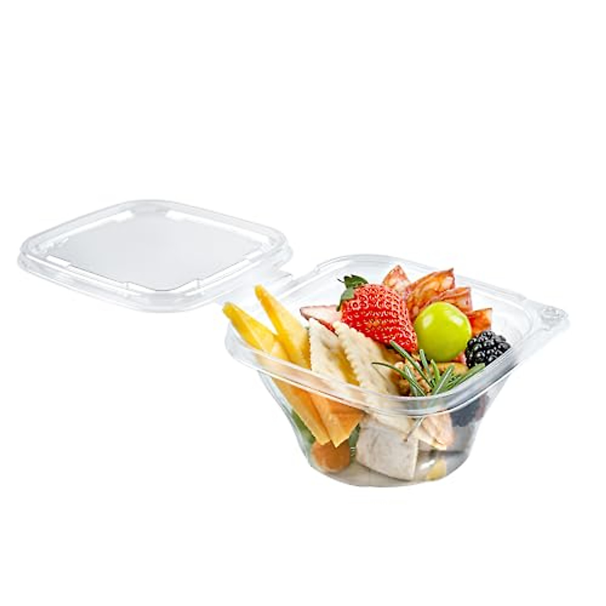 Restaurantware Tamper Tek 8 Ounce Snack Containers 100 Durable Deli Containers - Tamper-Evident Lid Disposable Clear PET Round Containers With Lid For Takeout And Delivery Orders