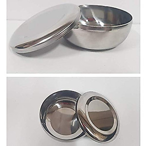 SoltreeBundle Set of 5, Korean Stainless Steel Rice Bowl with Lid Set, Korean Kitchen Restaurant, Multi-Purpose Stainless Steel Hygienic Sanitary Bowl + Lid Set