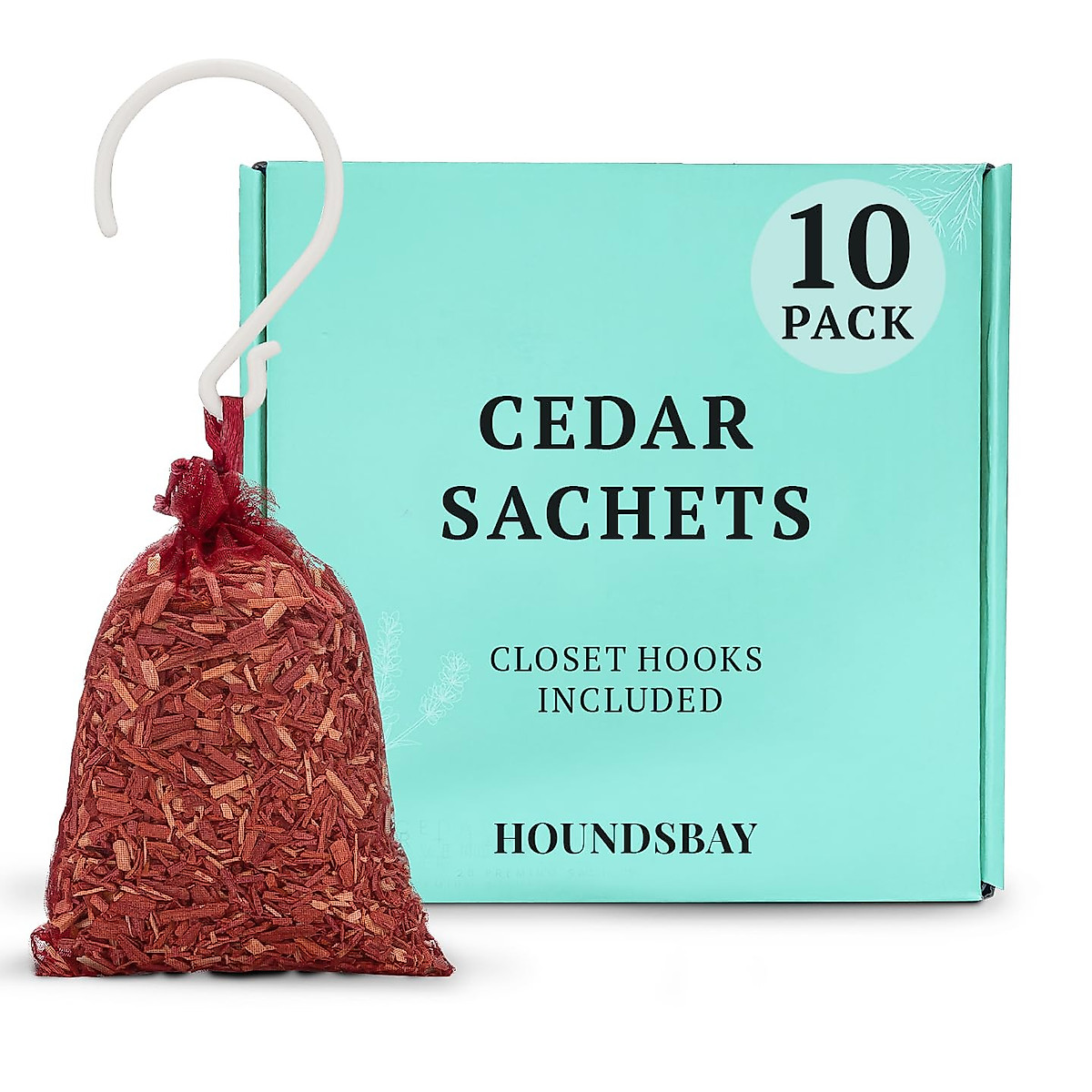 Cedar Sachet Bags, Fully Stuffed Scented Sachets with Hanger Hooks, Perfect for Closets, Drawers, Cars, Gym Bags, or Anyplace That Needs to Smell Better - Cedar Blocks for Clothes Storage