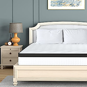 wowttrelax Queen Mattress 12 Inch, Hybrid Memory Foam Mattress, Pocket Innerspring Mattress in a Box, 9-Zone Orthopedic Double Mattress Queen Size for Back Pain, Pressure Relief, Medium Firm