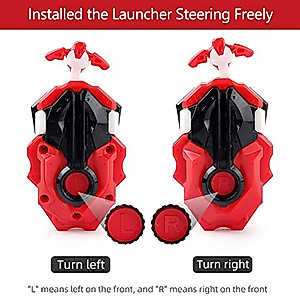 Konikiwa Bey Battling String Launcher, Infinite Achilles Top Burst Launcher Set, DB Launcher Left and Right Spin Launcher Compatible with All Bey Burst Series - Red