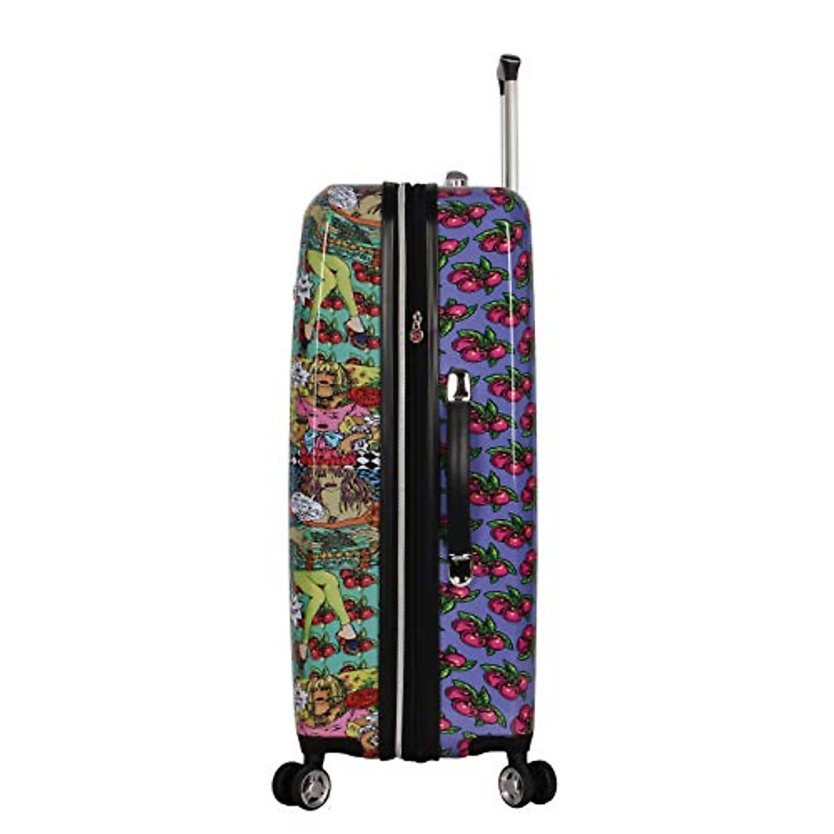 Betsey Johnson 26 Inch Checked Luggage Collection - Expandable Scratch Resistant (ABS + PC) Hardside Suitcase - Designer Lightweight Bag with 8-Rolling Spinner Wheels (Girls Print)