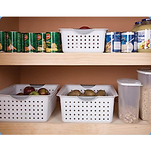 Sterilite Large Ultra Plastic Household Storage Bin Organizer Basket, White
