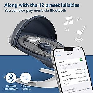 Fijinhom Baby Swing for Infant Newborn Bluetooth 5 Motions Lightweight Electronic Bouncer Portable with Remote Control