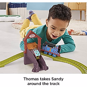 Thomas & Friends Motorized Toy Train Set Fix 'Em Up Friends With Carly The Crane, Sandy The Rail Speeder & Thomas For Ages 3+ Years