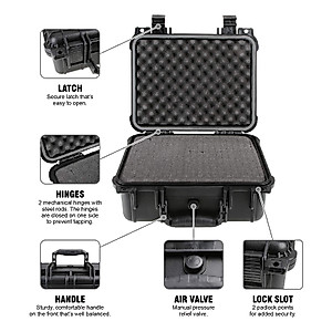 Olympia 10.47" Waterproof Hard Case with DIY Customizable Foam, Fit use of Gear, Equiment, Camera and so on